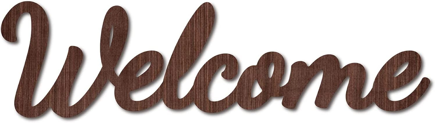 1pc Cutout Welcome Sign Wooden Wall Art Decor Wood Word Sculpture Signs ...