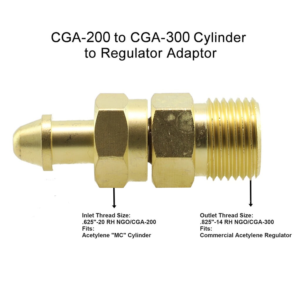 1pc Cylinder To Regulator Acetylene Adaptors CGA-200 CGA-300 CGA-510 ...