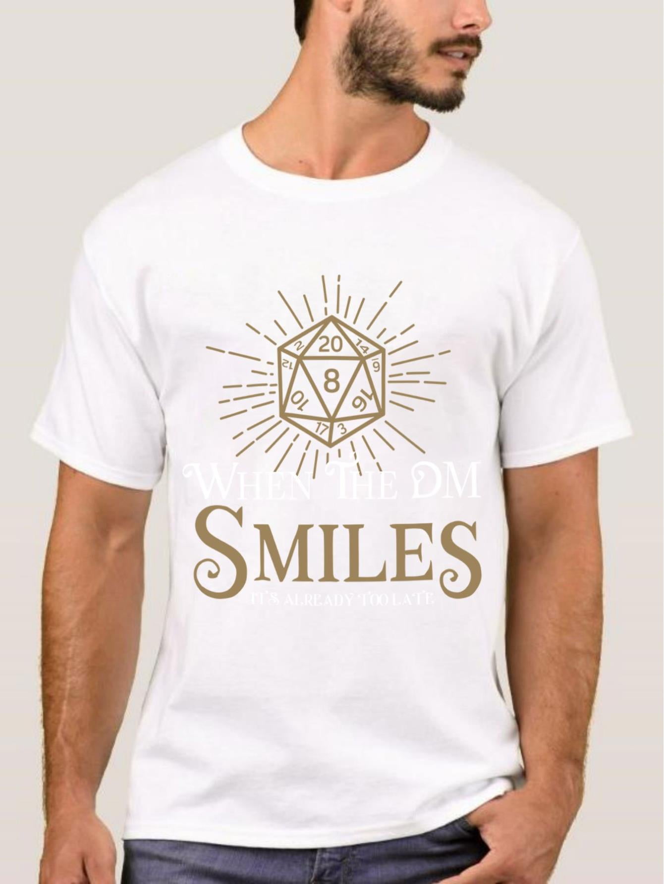 1pc, DM DnD D Print T-Shirt, Casual Short Sleeve Top For Summer, men's ...