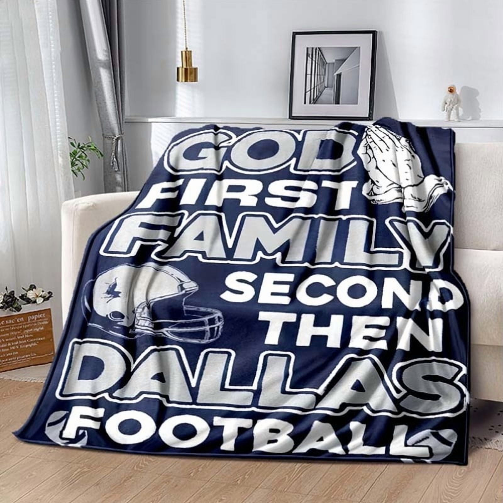 1pc Dallas Football Themed Flannel Fleece Blanket - Soft Knit Fabric ...