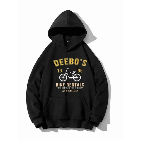 1pc Deebo'S Bike Rentals Graphic Hoodie for Men, 1995 Los Angeles Theme, Polyester Knit Fabric ...