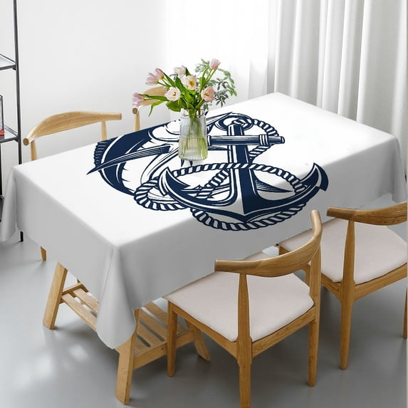 1pc Deep Sea Marlin Emblem Print Rectangular Tablecloth, Kitchen ...