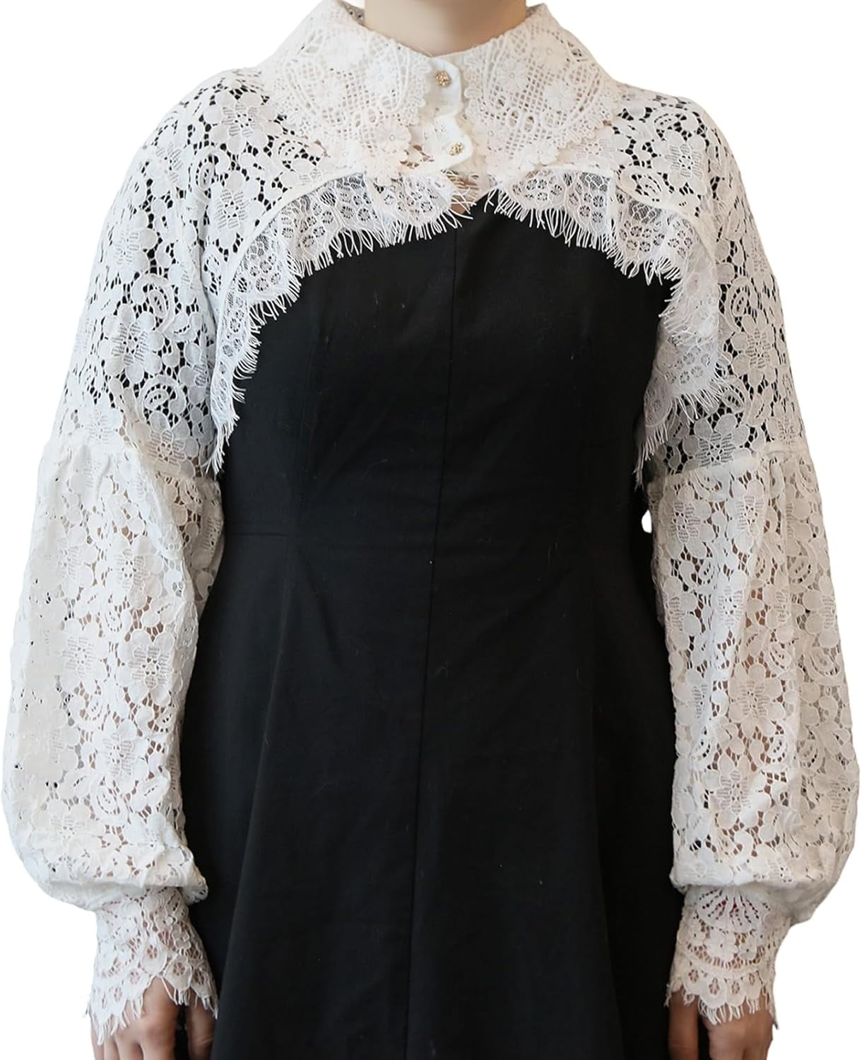 1pc Detachable Cotton Lady's False Collars Embroidered Neckline Trim ...