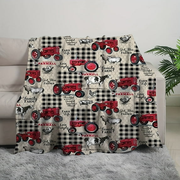 1pc Digital Printed Blanket Farm Animal Flannel Blanket Lightweight ...