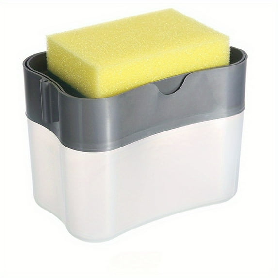 1pc Dish Soap pump Dispenser And Sponge Holder, Metallic Silvery For ...