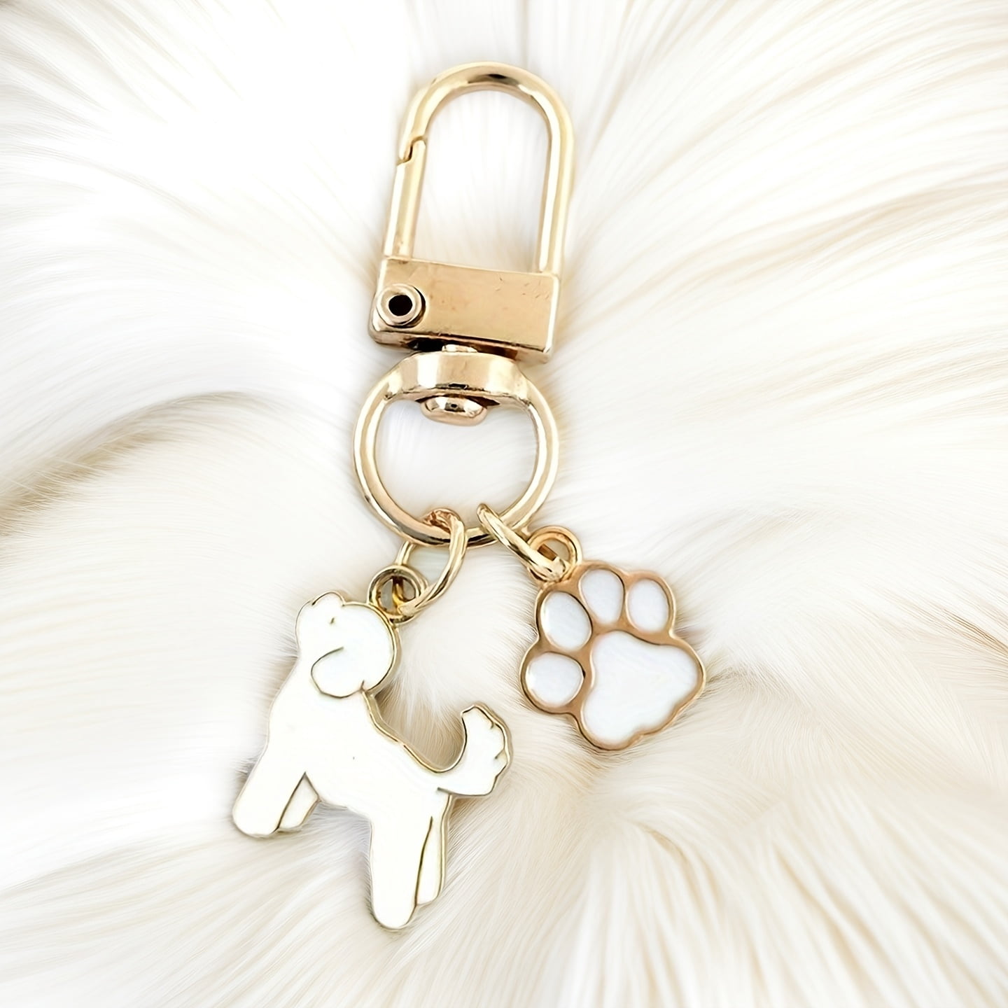 1pc Dog & Paw Pattern Lightweight Keychain, Enamel Cute Pet Key Ring ...