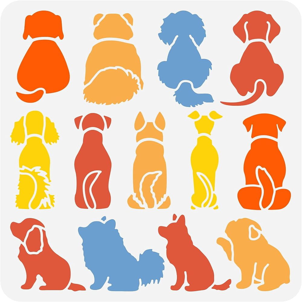 1pc Dog Stencil 11.8x11.8 inch Puppy Dog Sitting Stencils Template ...