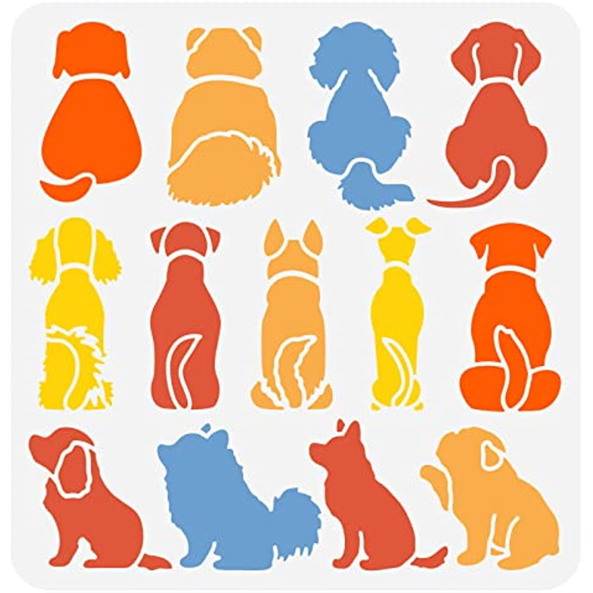 1pc Dog Stencil Puppy Dog Sitting Stencils Template Plastic Dog Pattern ...