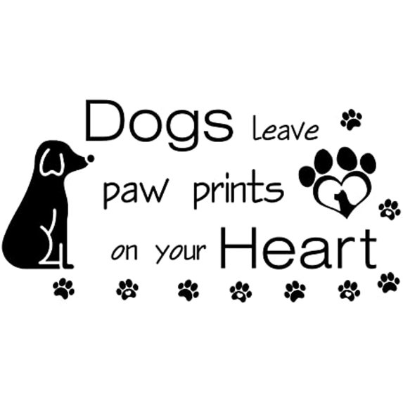 1pc Dog Wall Decals Pets Saying Wall Decals Dogs Leave Paw Prints on ...