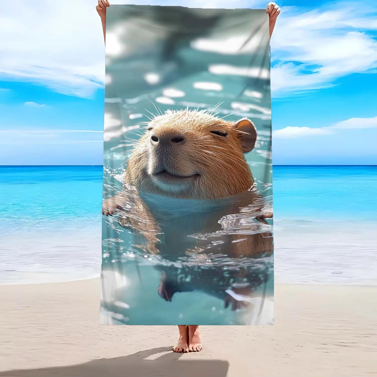 1pc Dolphin pattern beach towel - Polyester fabric, machine washable ...