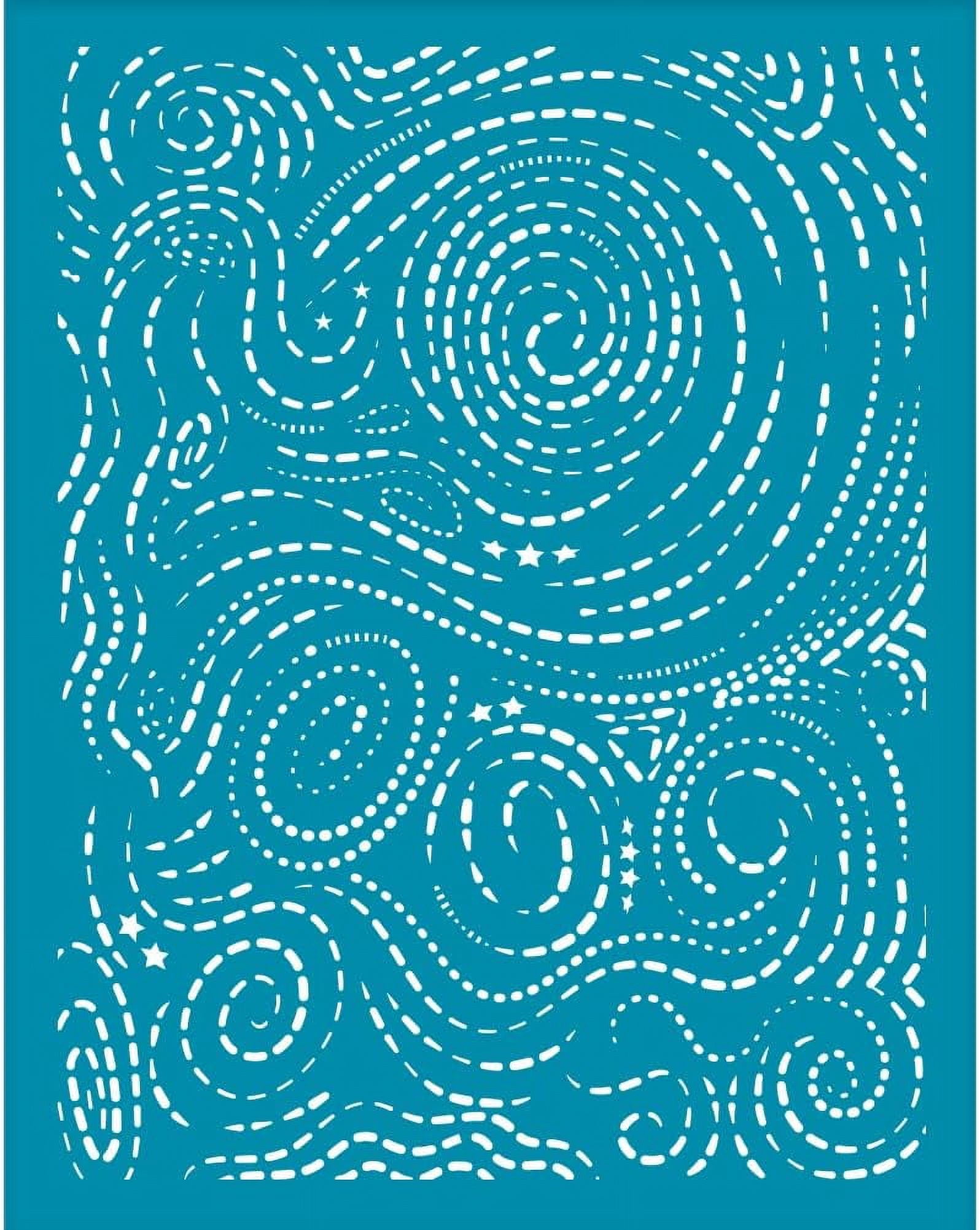 1pc Dotted Line Clay Stencils Abstract Round Line Silk Screen for ...