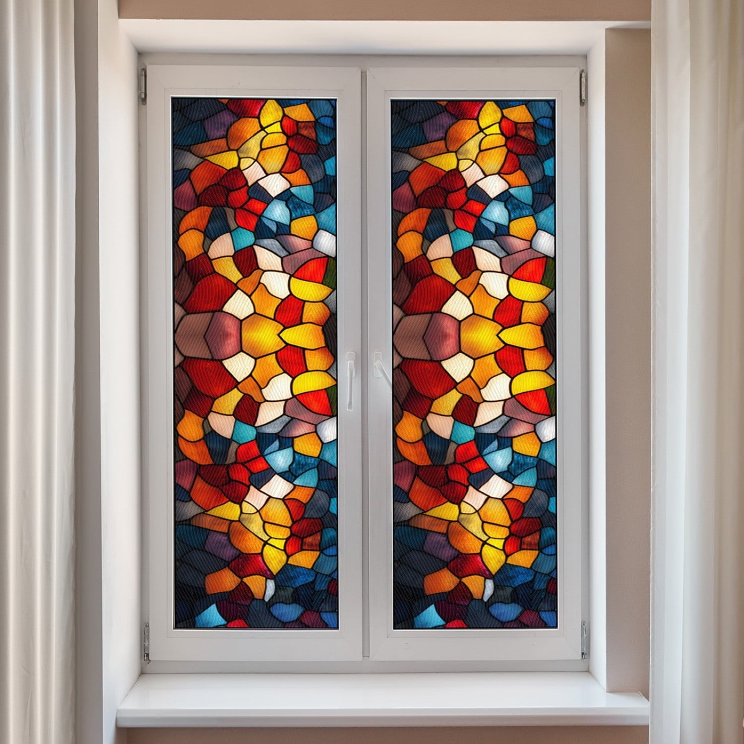 1pc Double-Layer Static Window Clings - Colorful Texture Valentine's ...