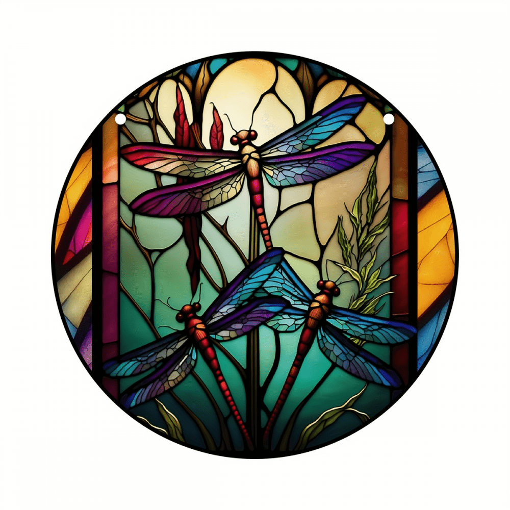 1pc Dragonfly Window Decor Hanging Stained Suncatchers Dragonfly Sun ...