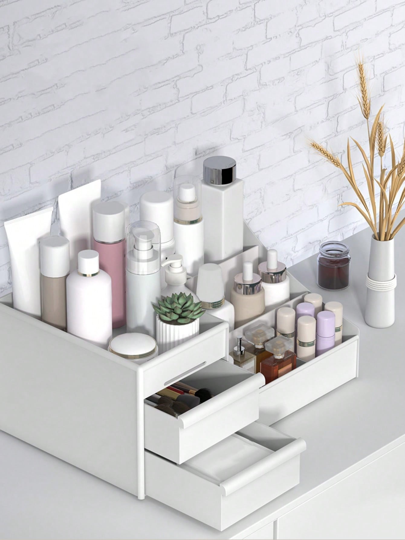 1pc Drawer Organizer Box For Files, Stationeries, Makeups, Lipsticks ...