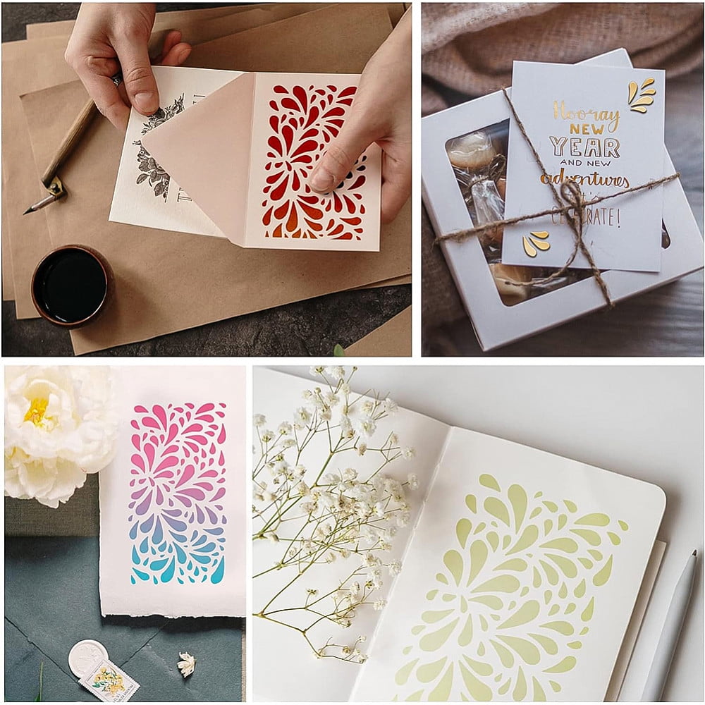 1pc Drop Stencils 10x17.5cm Teardrop Flower Drawing Template Metal ...