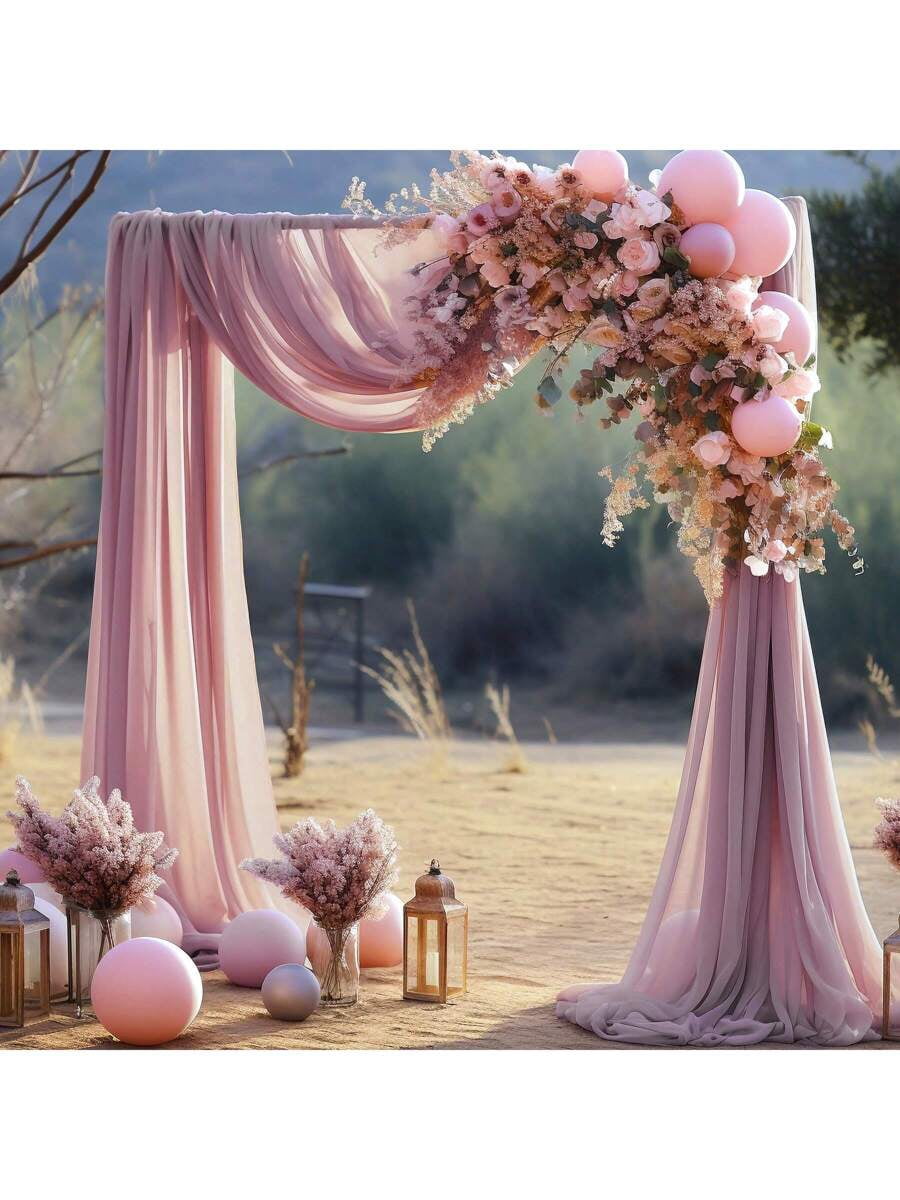 1pc Dusty Pink Sheer Wedding Arch Backdrop For Indoor And Outdoor Use ...