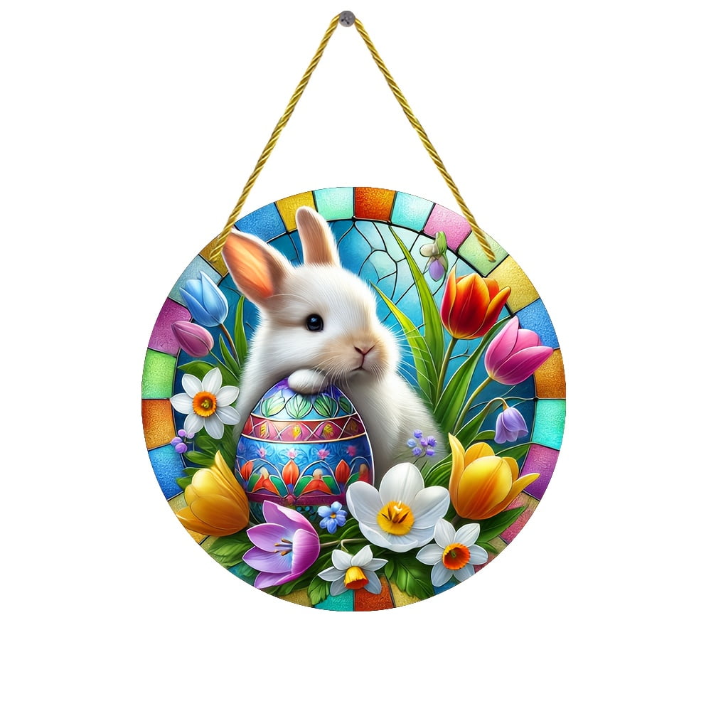 1pc， Easter, sun trap colored glass decorative signage, window hanging ...