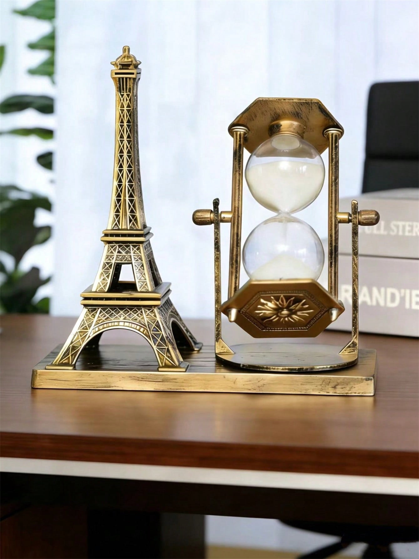 1pc Eiffel Tower Kinetic Desk Toy, Vintage Iron Rotating Timer & Ferris ...