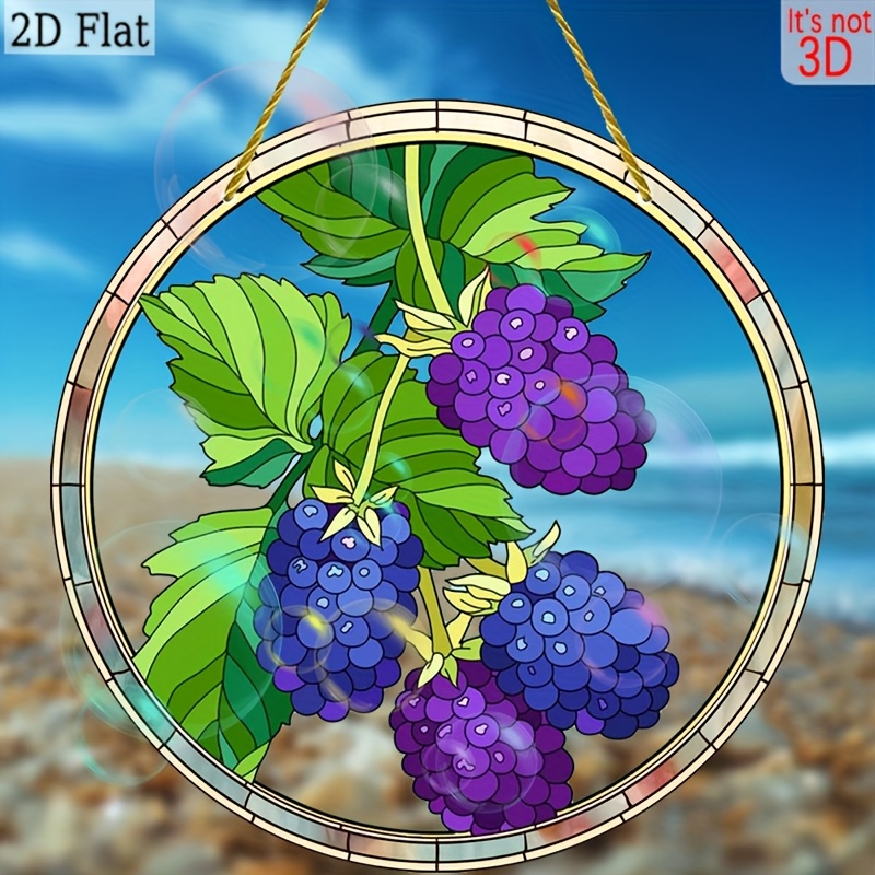 1pc Elegant Grapevine Decoration - Purple Grapes & Green Leaves Hanging ...