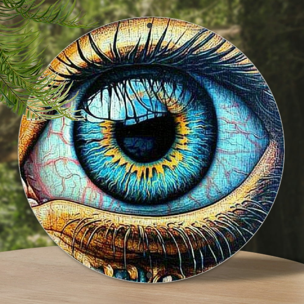 1pc Evil Eye Wall Art, 8"x8" Frameless Vintage Avert Evil Spirit Decor, Multifunctional Hanging ...