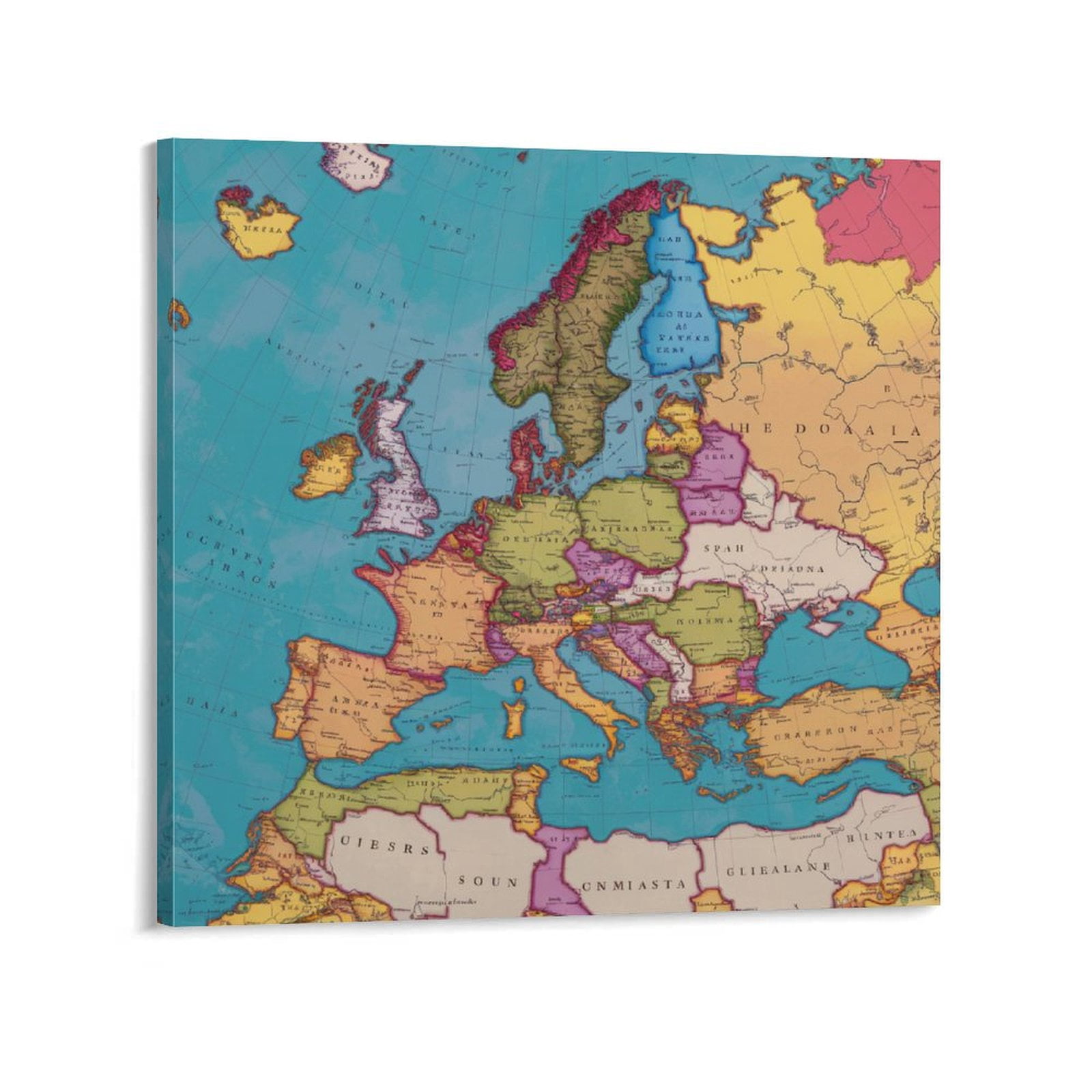 1pc Exquisite Wooden Framed Canvas Painting ,Adventure World Geography ...
