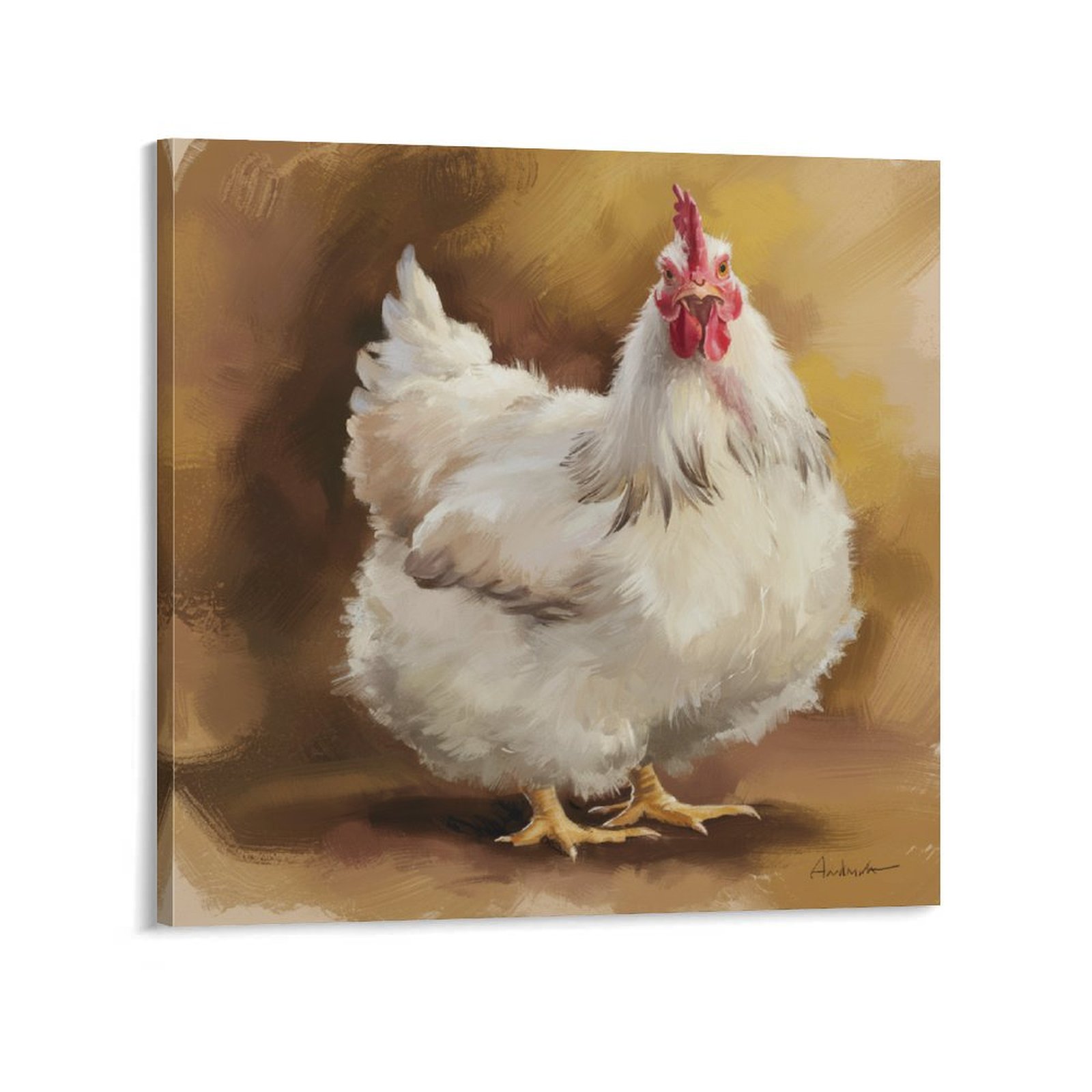 1pc Exquisite Wooden Framed Canvas Painting ,Fizzle Hen Asia 946 ...