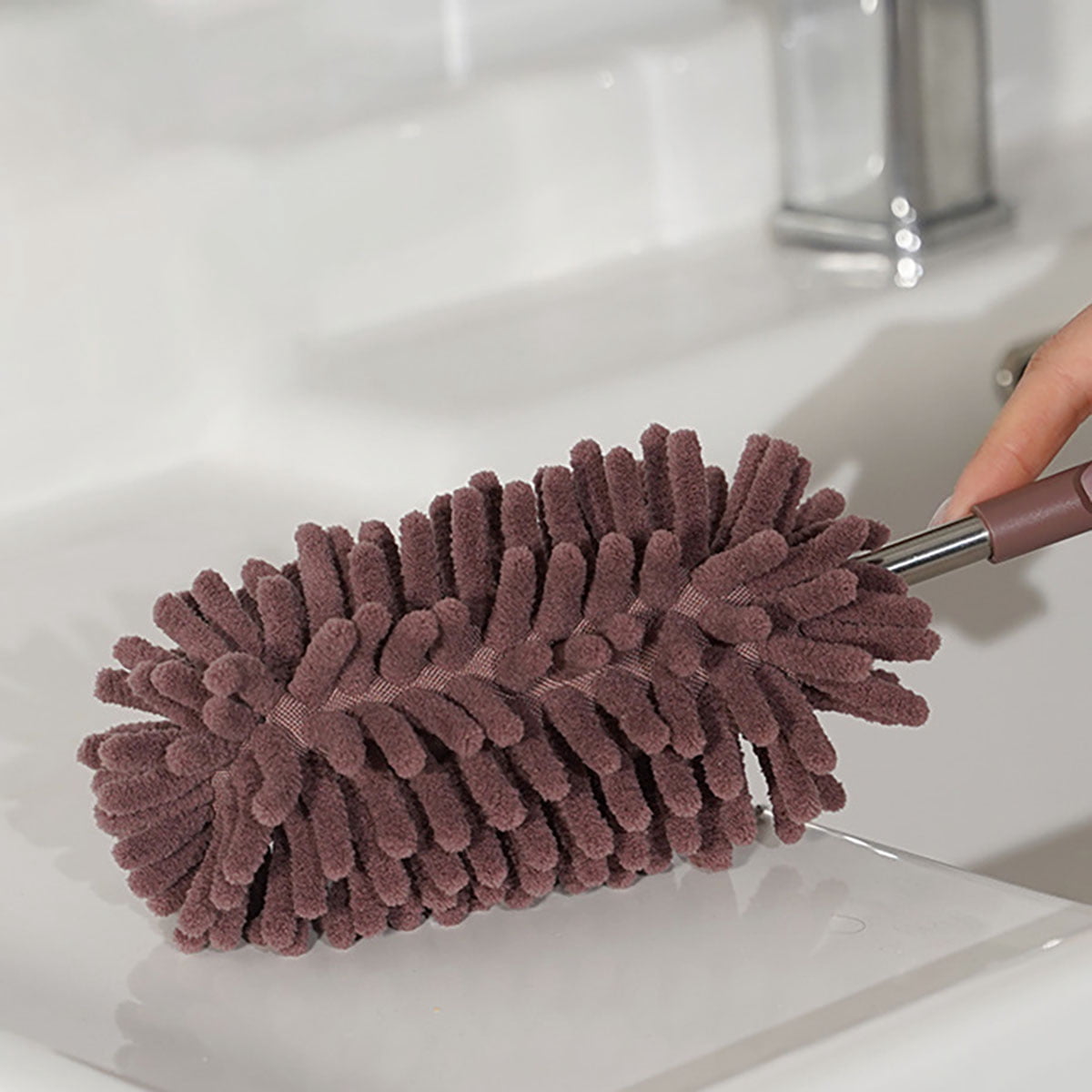 1pc Extendable Handle Feather Duster Telescopic Dust Brush Cobweb Brush ...