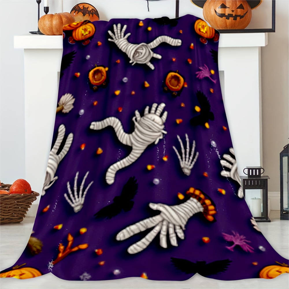 1pc Extra Large Plush Fleece Blanket - Gothic Mummy & Egyptian Tomb ...