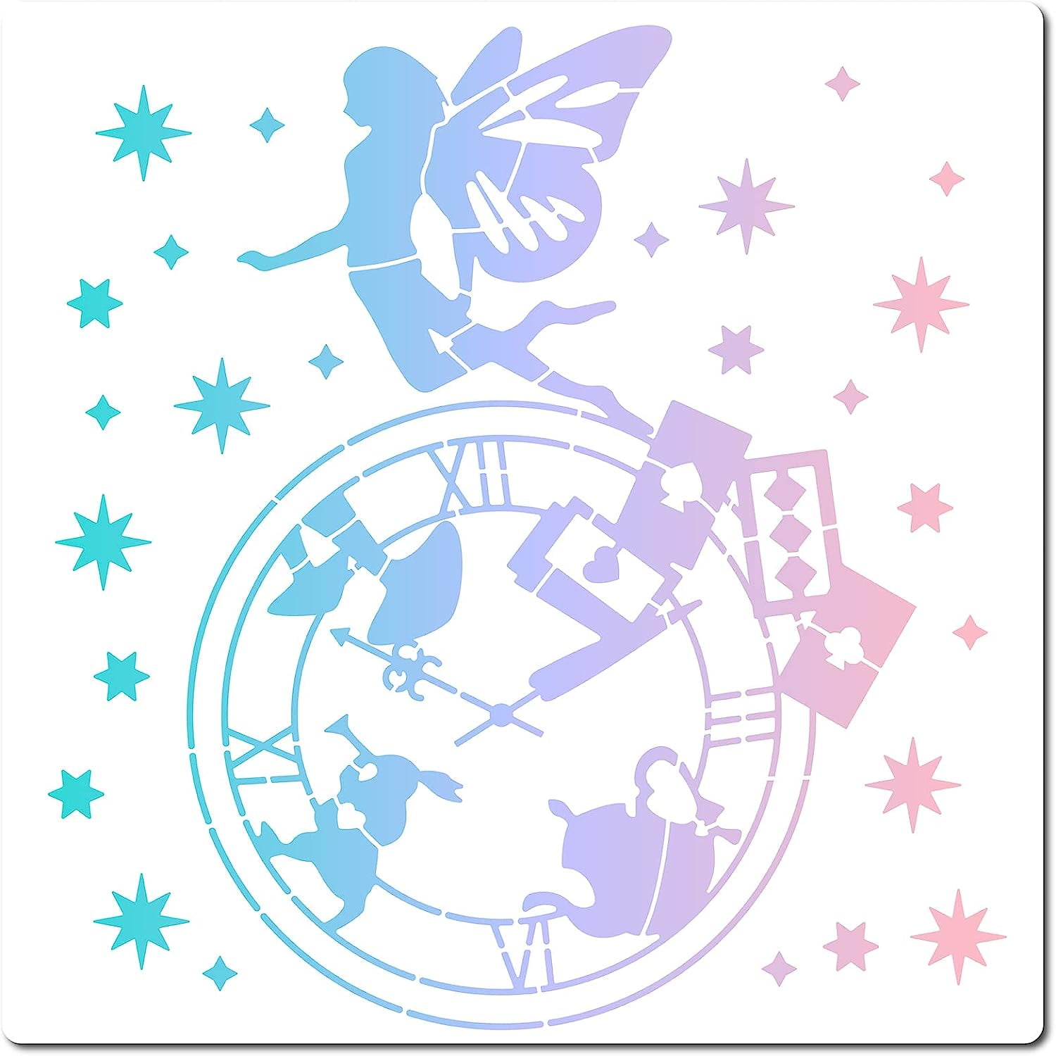 1pc Fairy Stencil Magic clock Templates Card Reusable Templates Plastic ...