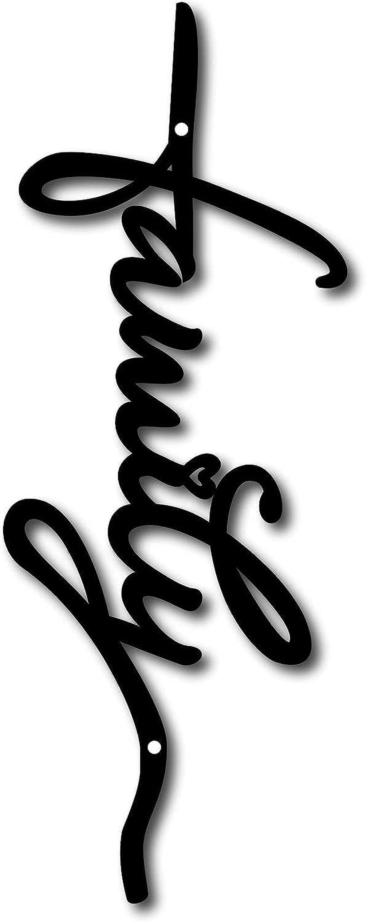 1pc Family Wall Art Black Metal Word Decorate Rustic Letter Signs ...