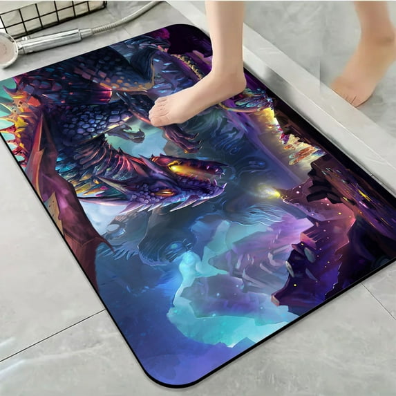 1pc Fantasy Dragon Scene Bathroom Rug Bathroom Decor and Accessories ...