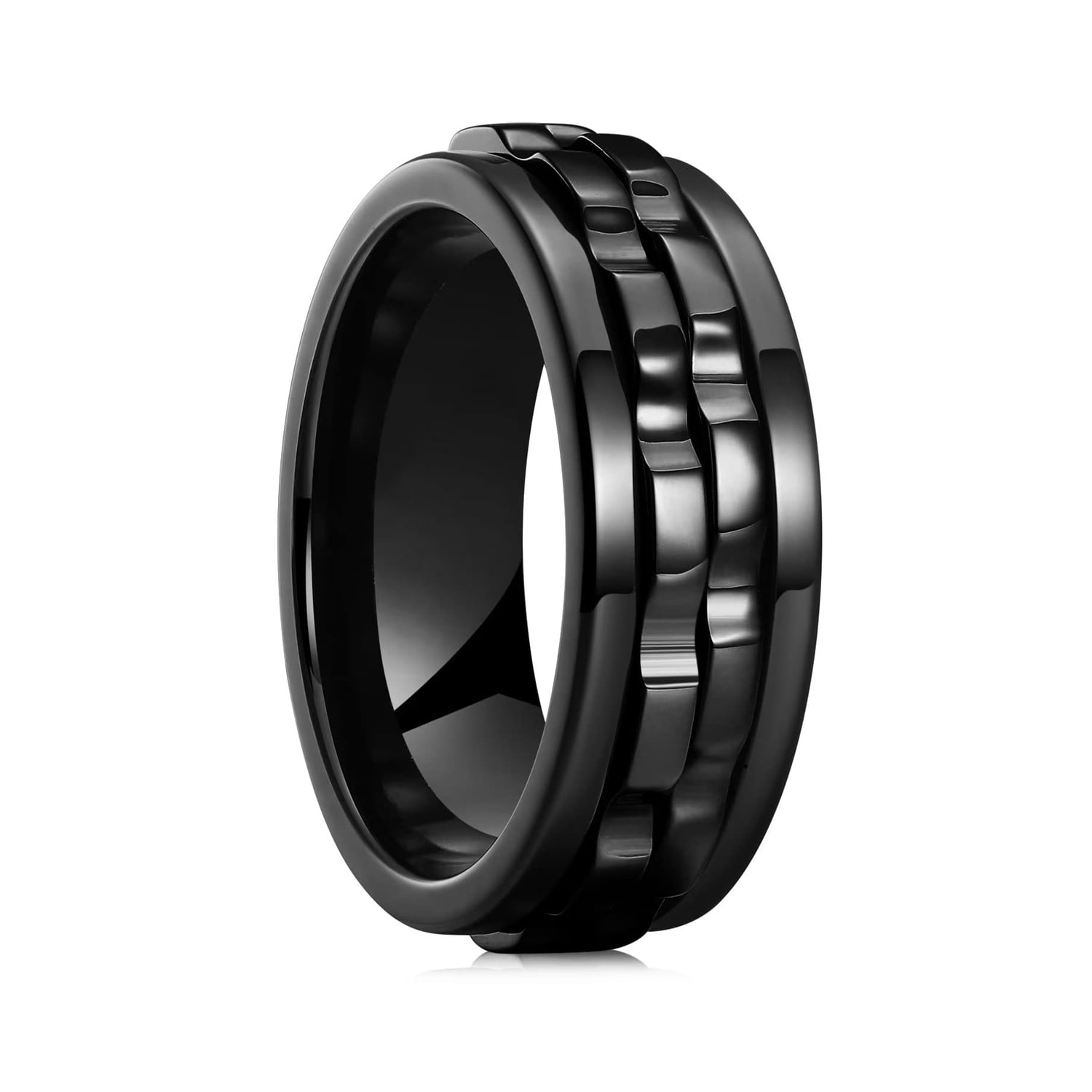 1pc Fashion Cool Punk Rotating Ring - Stainless Steel Ring For Men ...