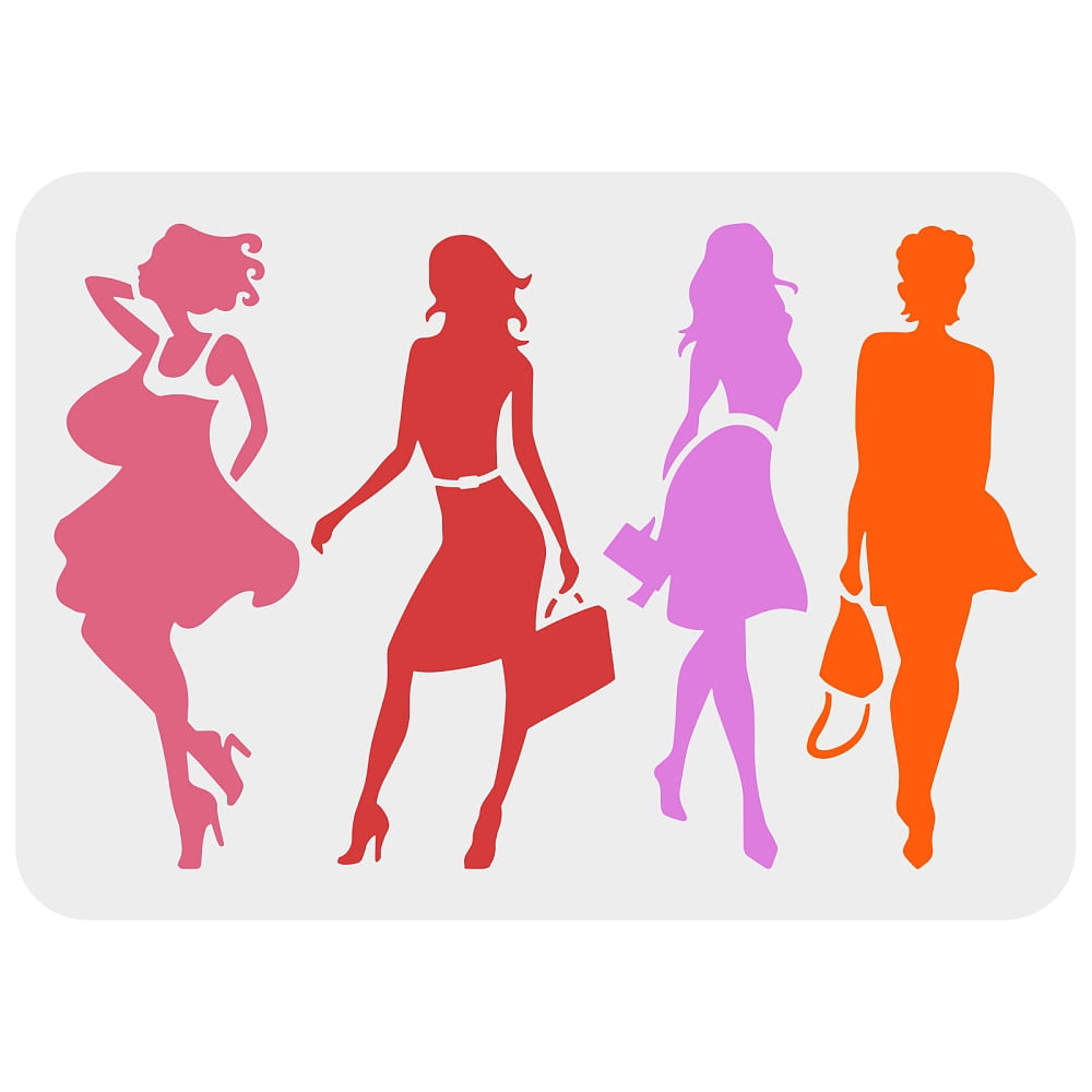1pc Fashion Women Stencil Urban Beauty Women Drawing Stencil Beautiful ...
