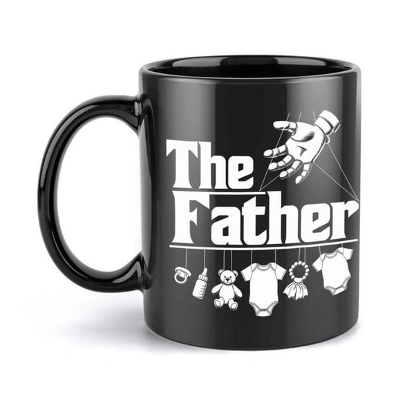 1pc The Father Ceramic Mug 11oz Humorous Hand Puppets Design Black ...