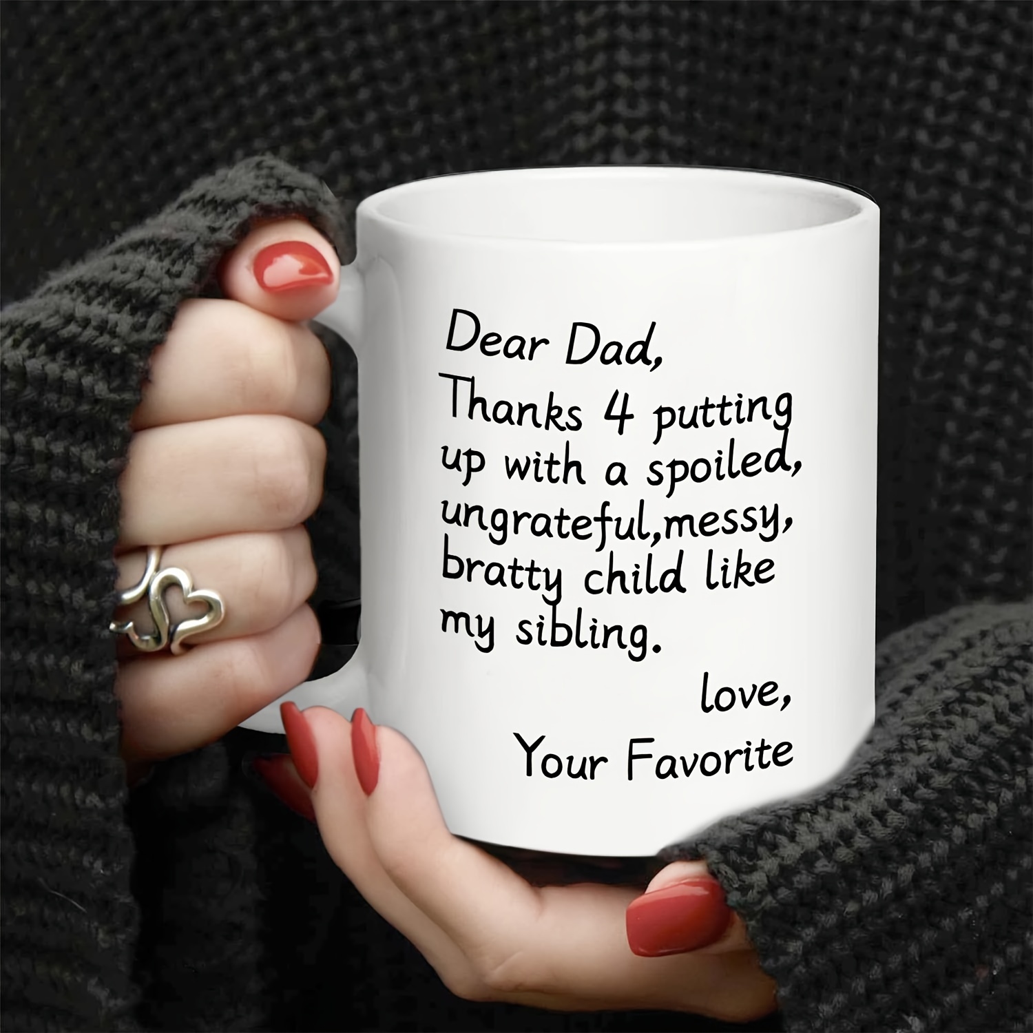 1pc, Fathers Day Funny Dad Coffee Mug, Dear Dad, Thanks 4 Putting Up ...
