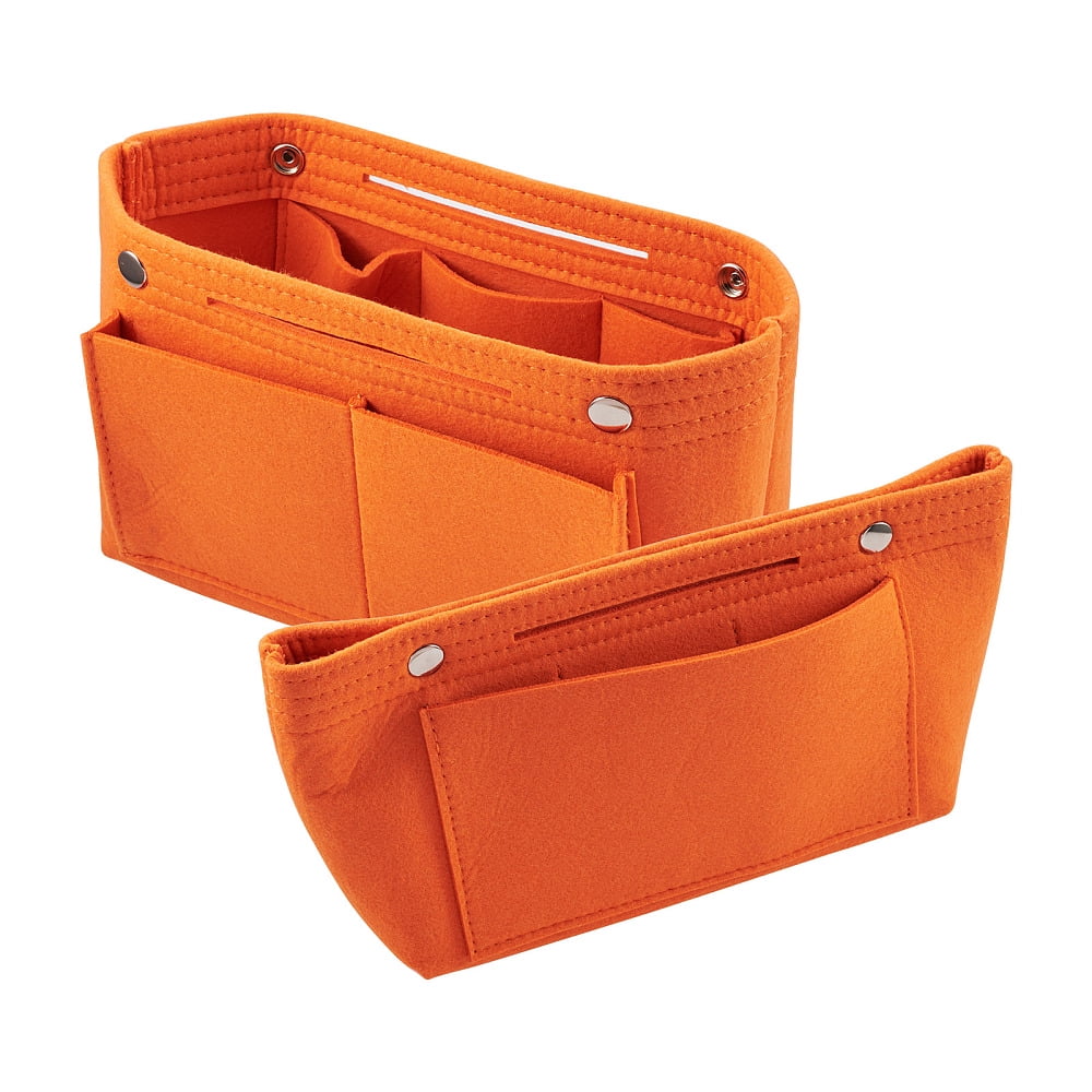 1pc Felt Tarp Zip Cosmetic Pouches Rectangle Dark Orange 15.1x31x9cm ...