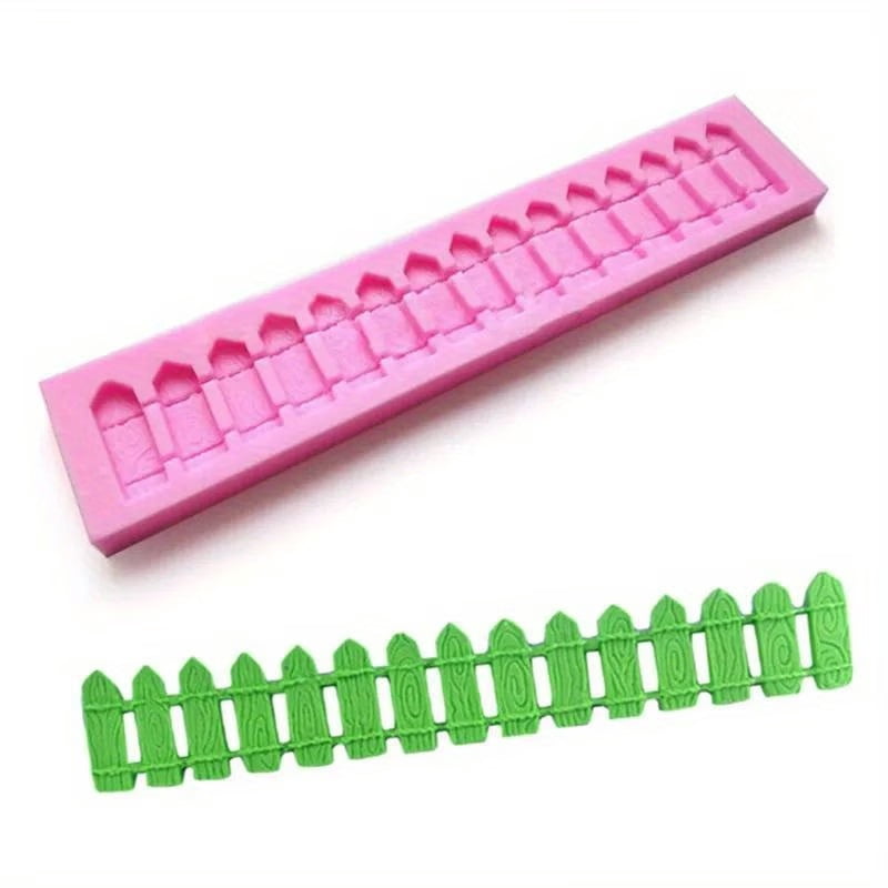 1pc, Fence Silicone Mold DIY Fondant Cake Decoration Chocolate Pastry ...