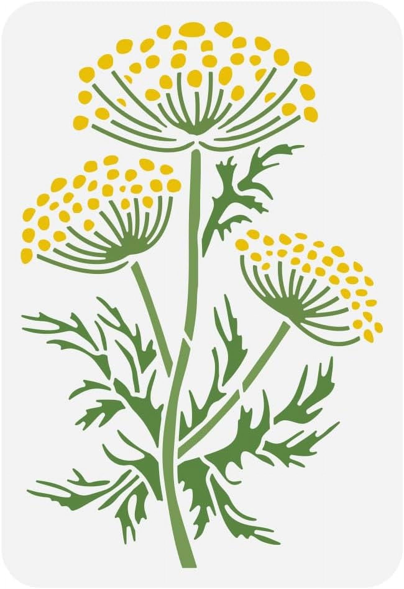 1pc Fennel Stalk Flower Painting Stencil 8.3x11.7inch Reusable ...