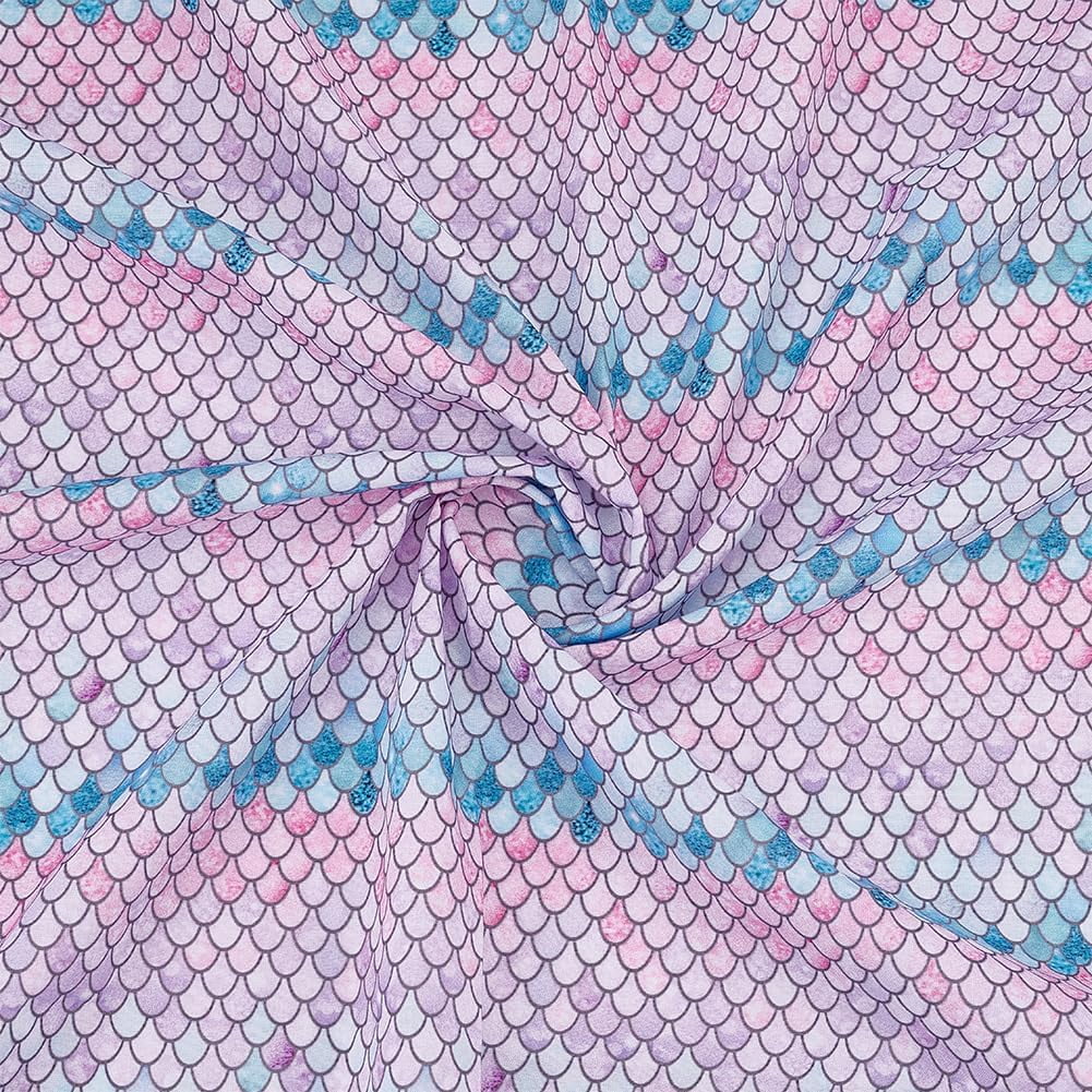 1pc Fish Scale Pattern Polyester-Cotton Fabric for DIY Bag Cloth ...
