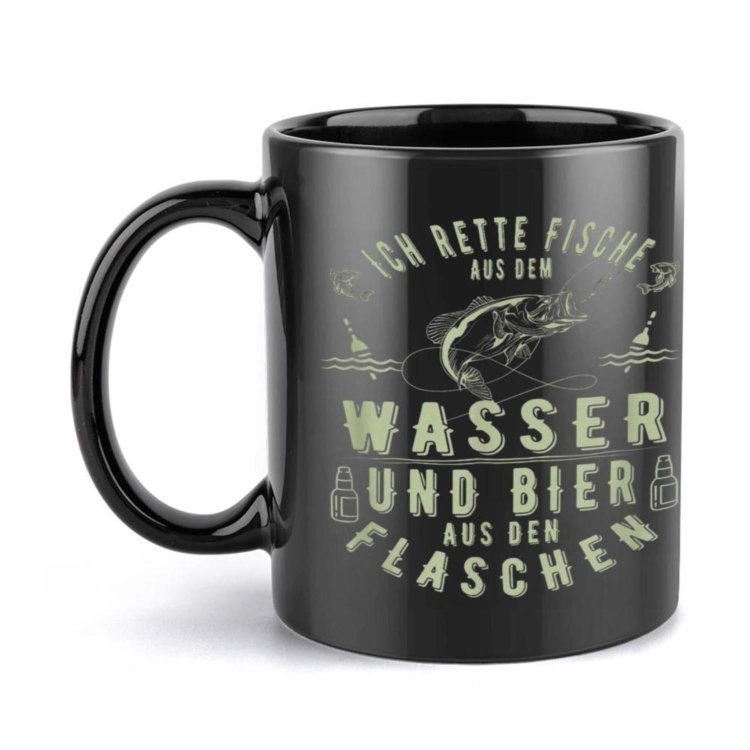 1pc Fishing Beer Lover Coffee Mug 11oz Ceramic Cup with Humorous German ...