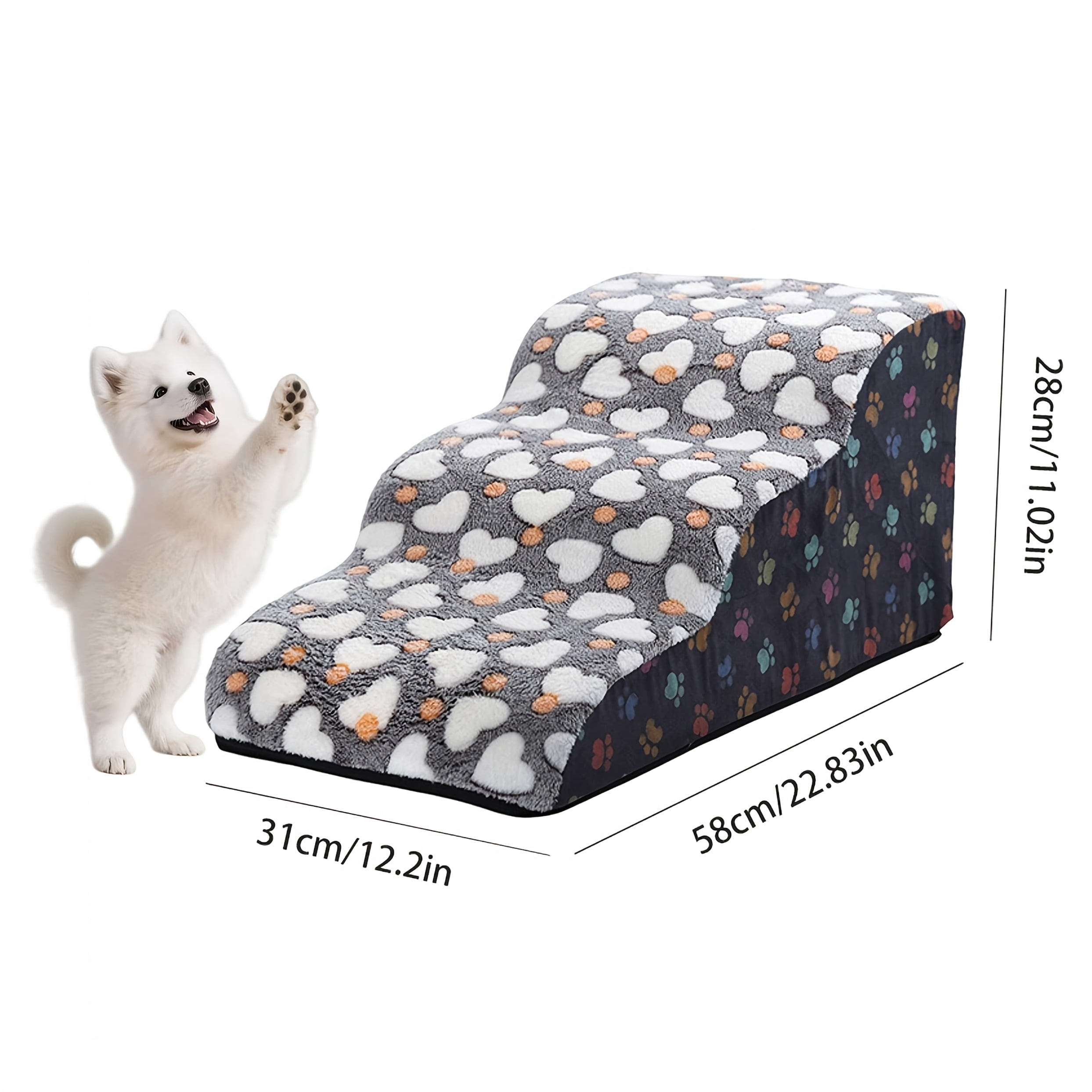 1pc Flannel Fabric Pet Stairs with Webbing Handle, High-Resilience ...