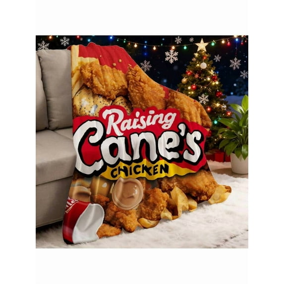 1pc Flannel Throw Blanket - Soft Raising Cane's Chicken Fried Chicken ...