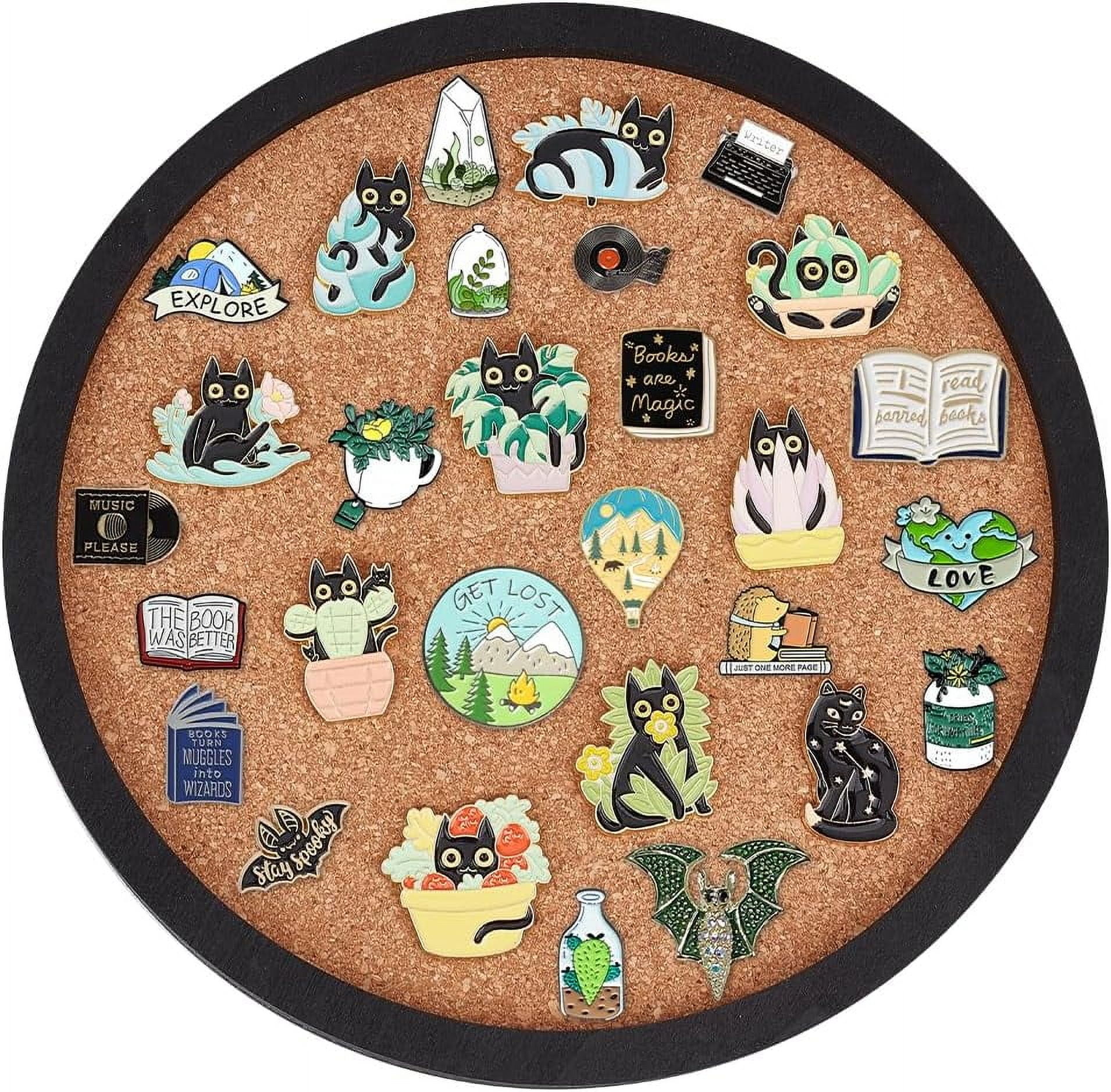 1pc Flat Round Pin Board Cork Board 7.87inch Bulletin Board Wall ...