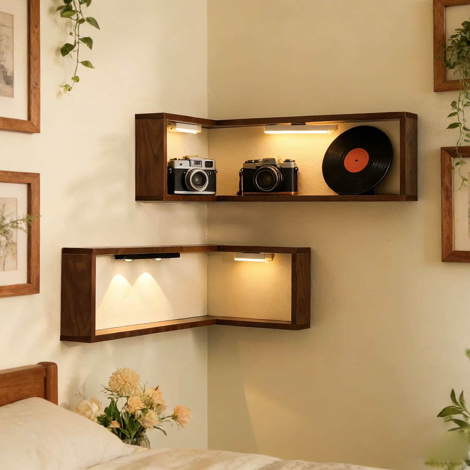 1pc Floating Corner Shelves That Light up Your Space, Corner Floating ...