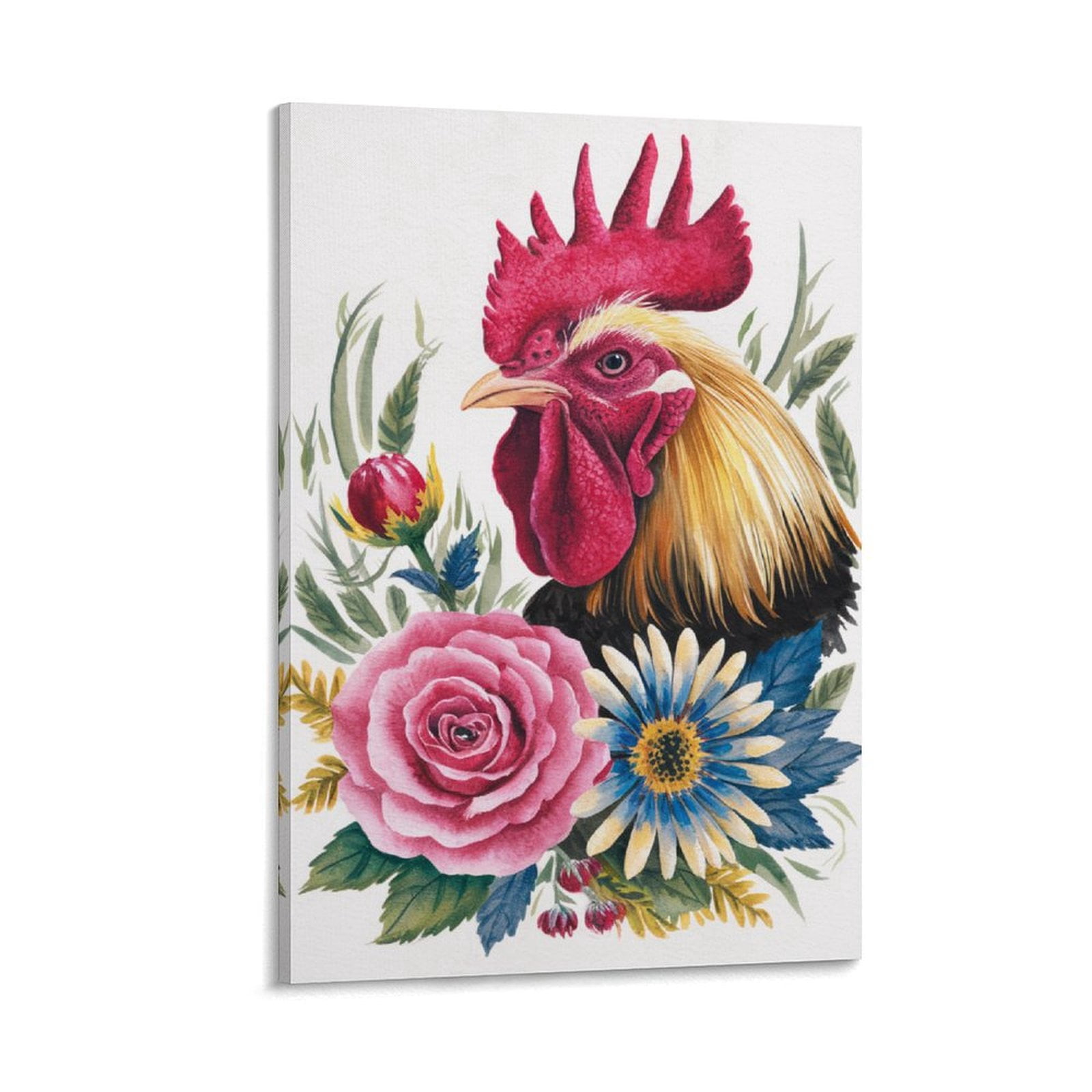 1pc Floral Chicken 3 Pictures Print Wall Art With Inspirational Quotes ...