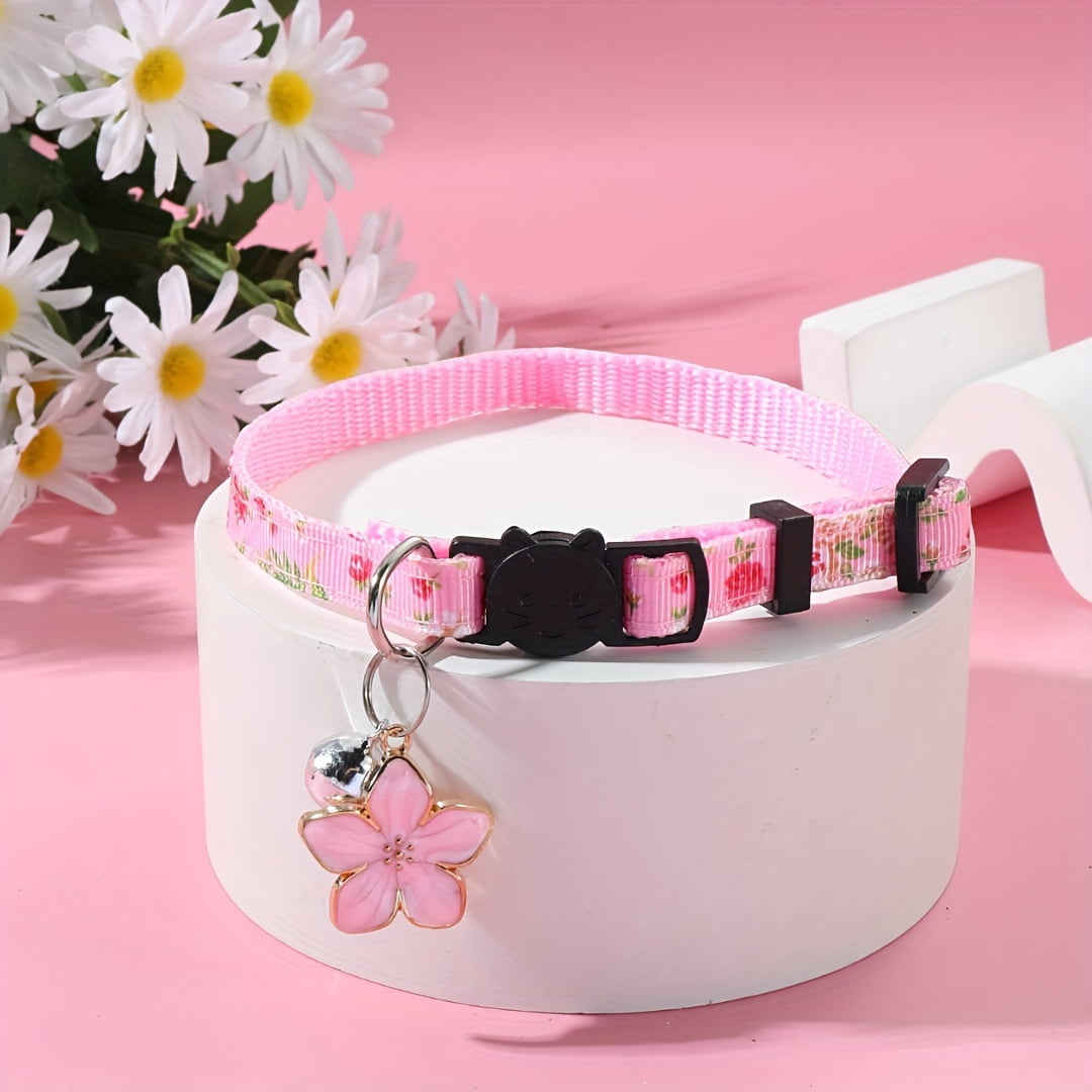 1pc Floral Pendant Pet Collar, Adjustable Safety Buckle Cat Collar ...