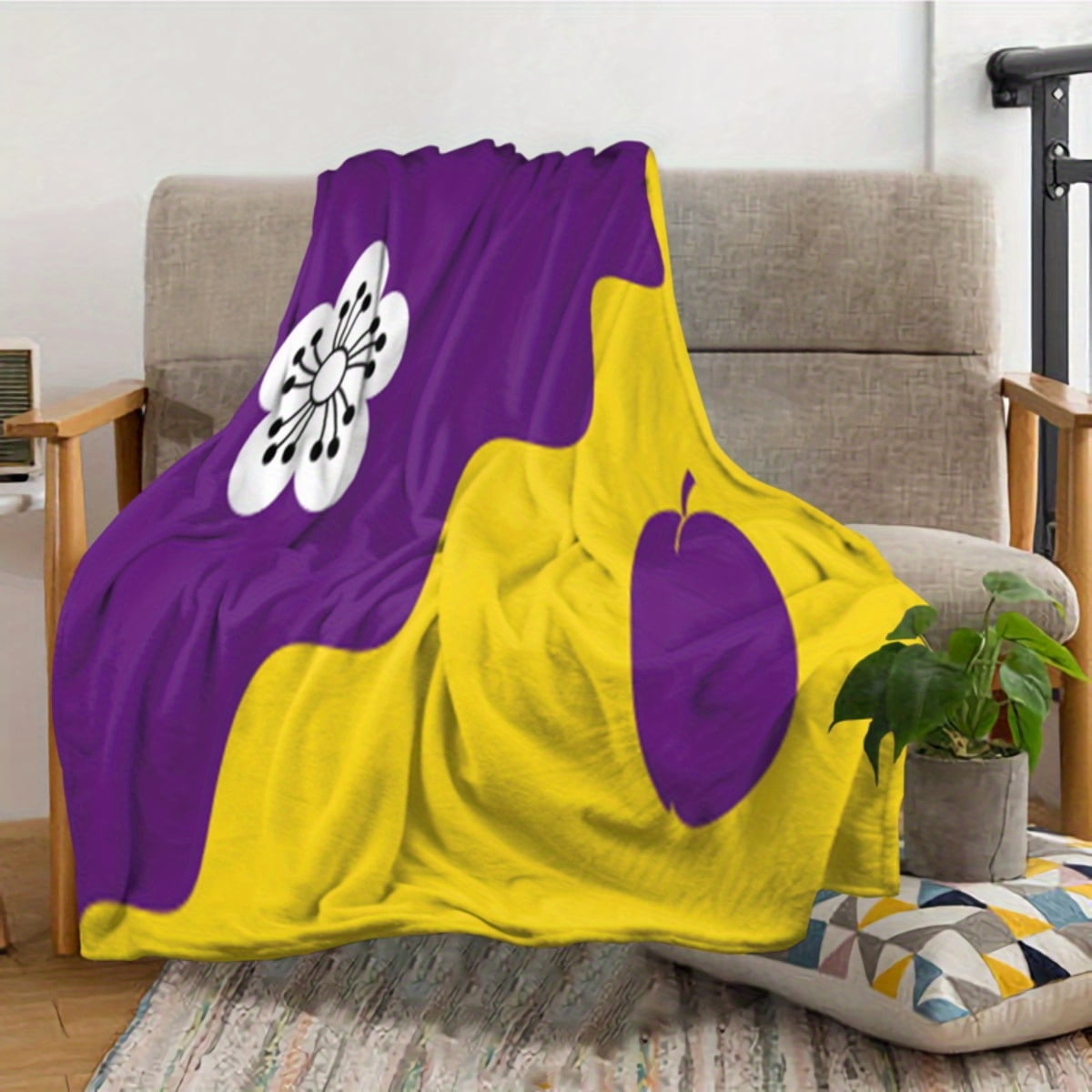 1pc Flore Village Flag Flannel Blanket - Soft Lightweight Travel & Home ...