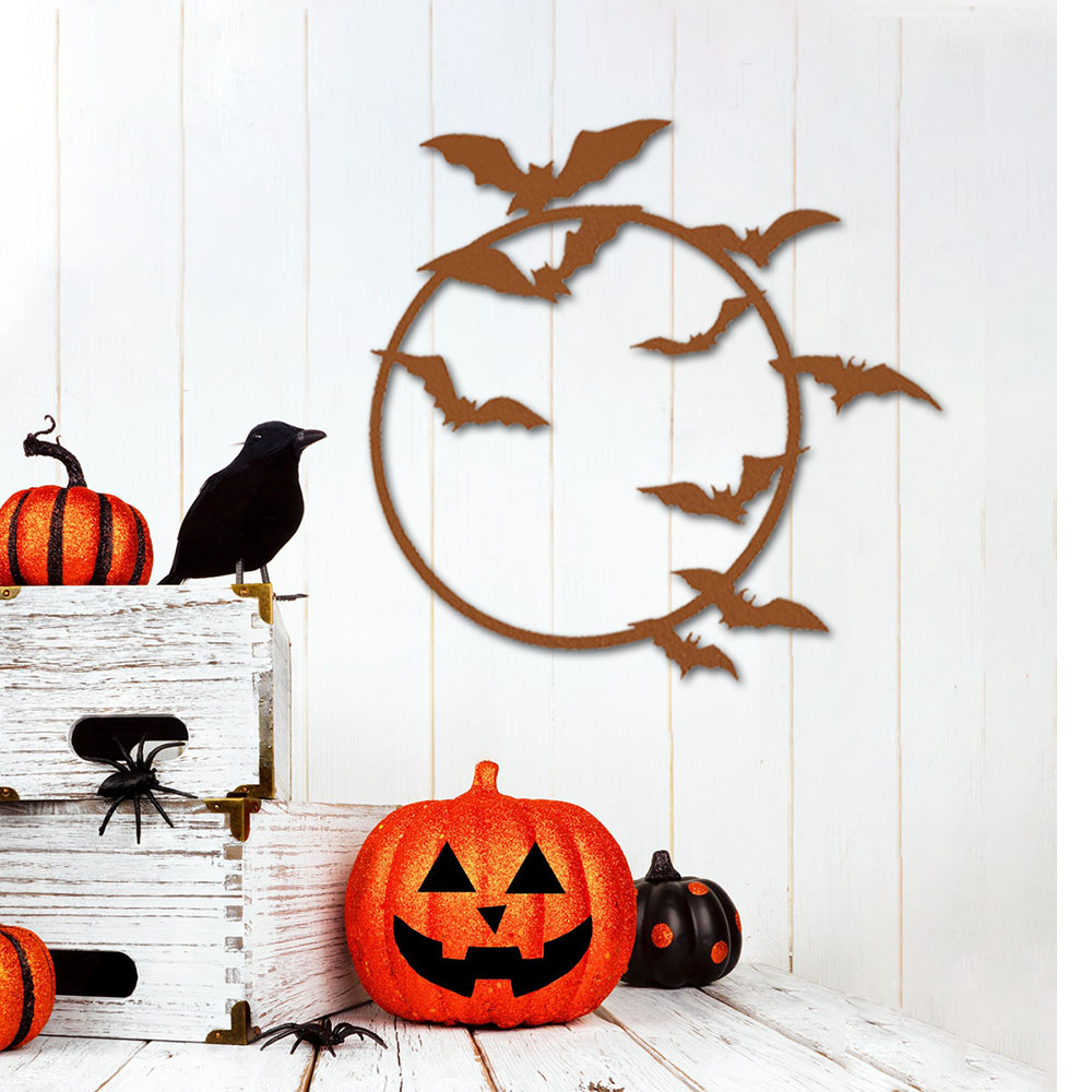 1pc Flying Bats Metal Wall Art Black Rust color available – Bats Metal ...