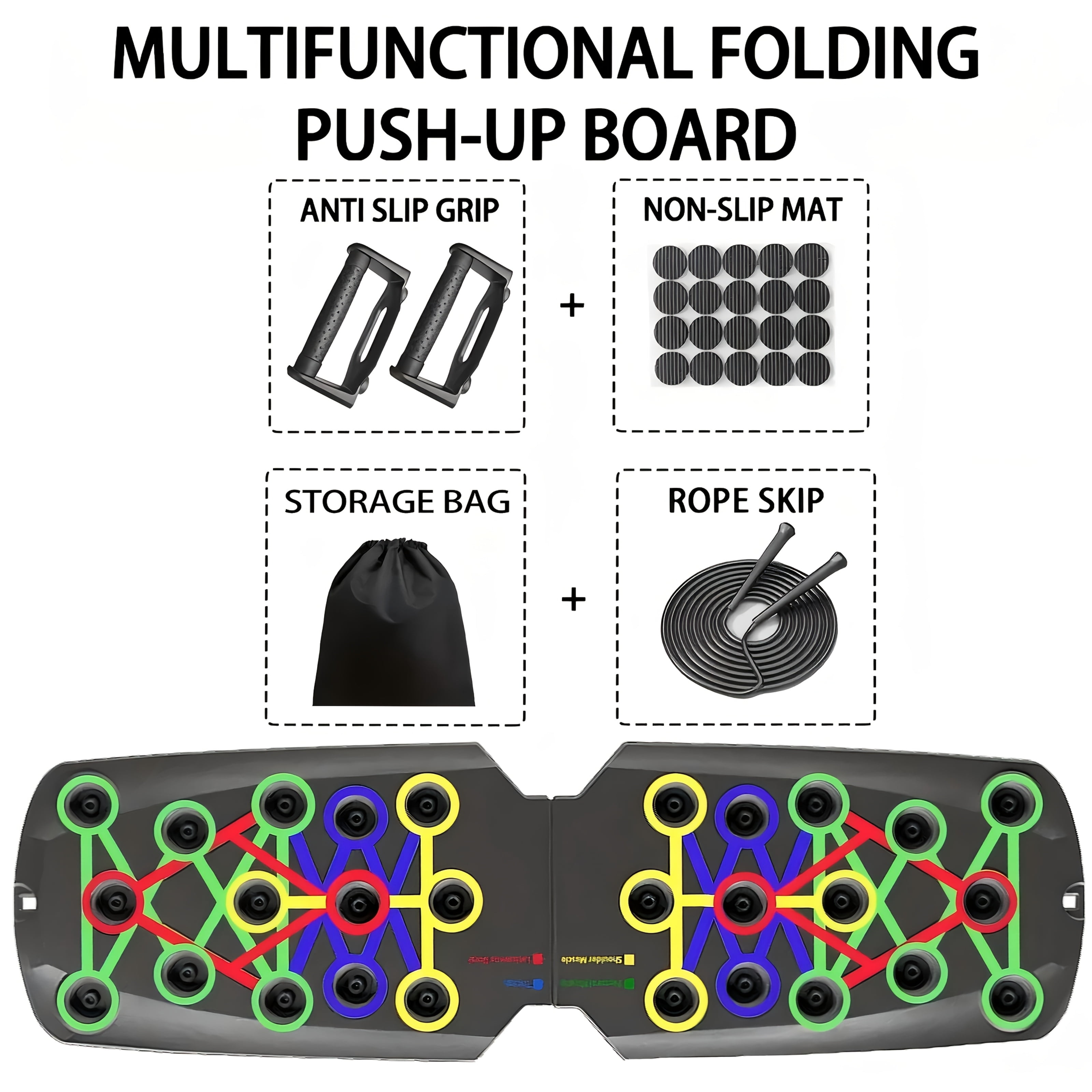 [1pc Foldable Push-Up Board] 1pc Multifunctional Foldable Push-Up Board ...