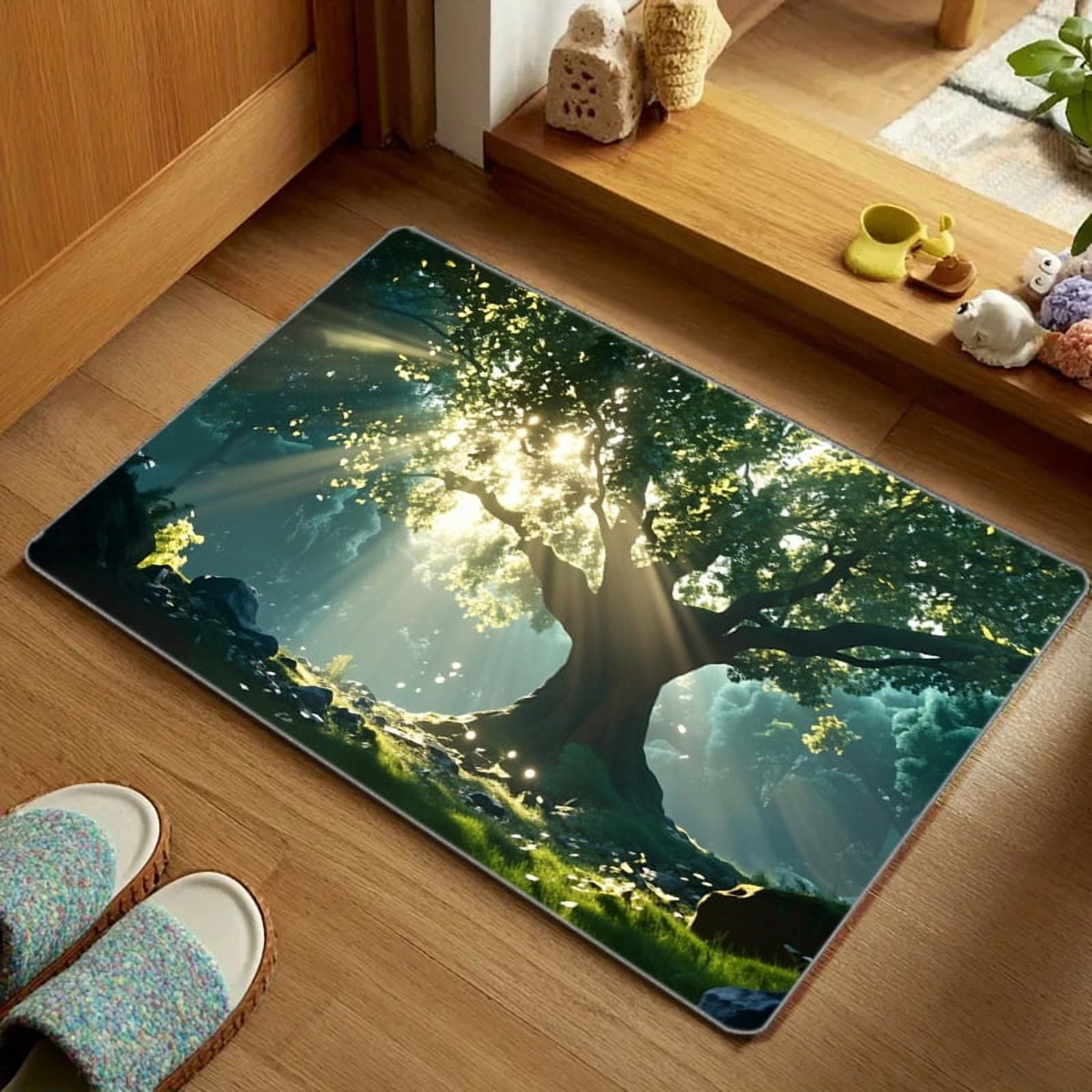 1pc of Forest Light Shining on The Green Grass Mat, Soft And Thick ...